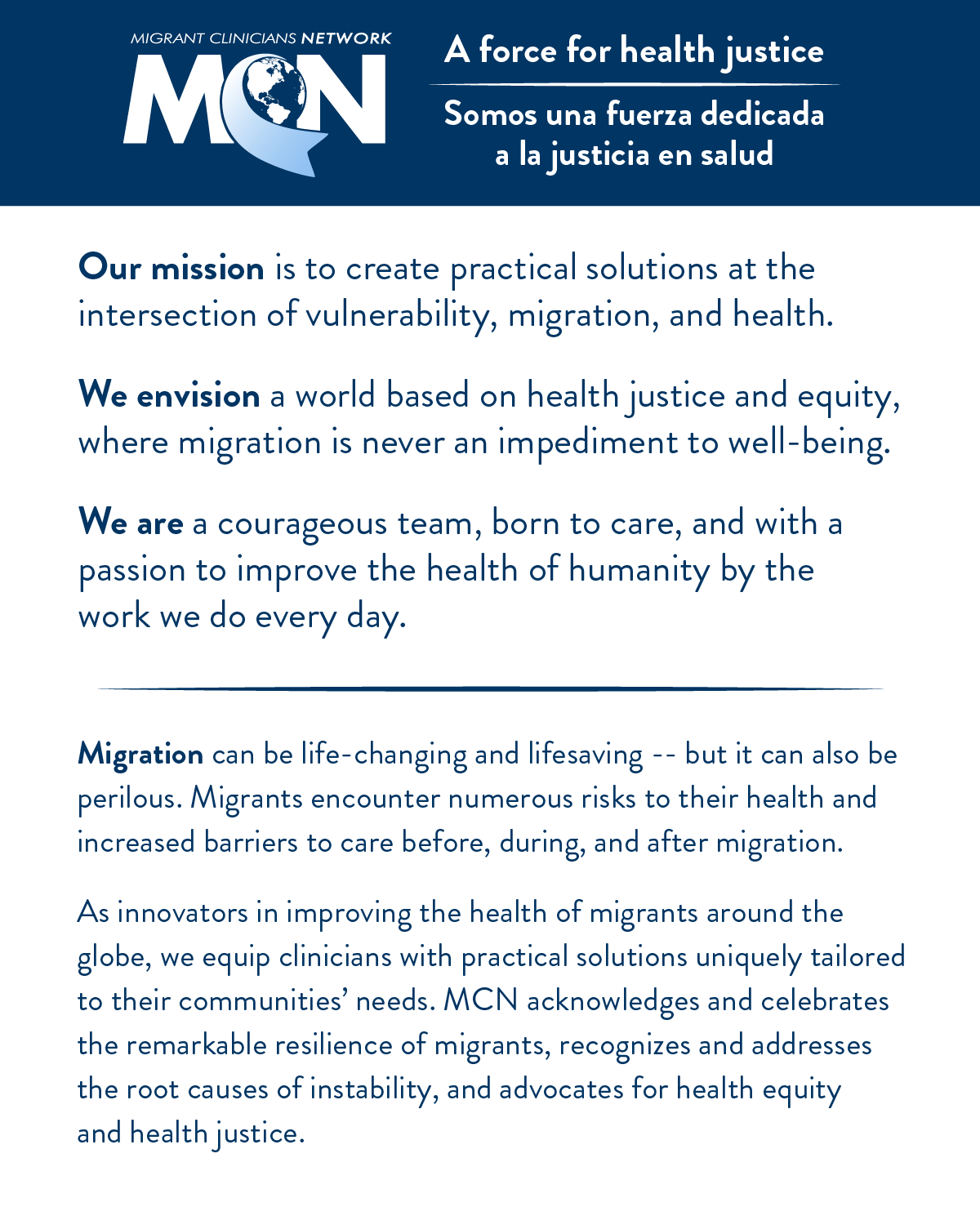 Our Story | Migrant Clinicians Network